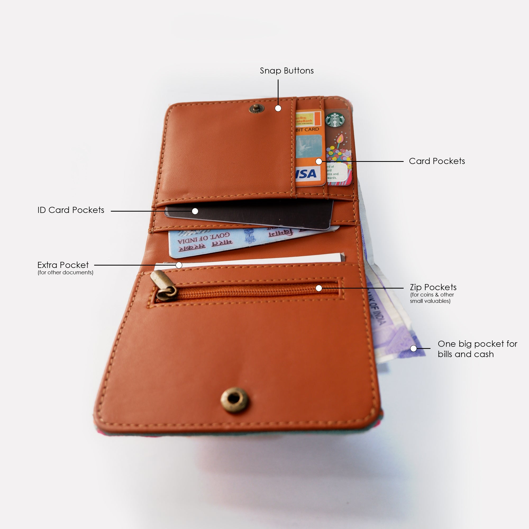 Stay Organized with our Embroidered Snap Button Wallet – Desi Drama Queen