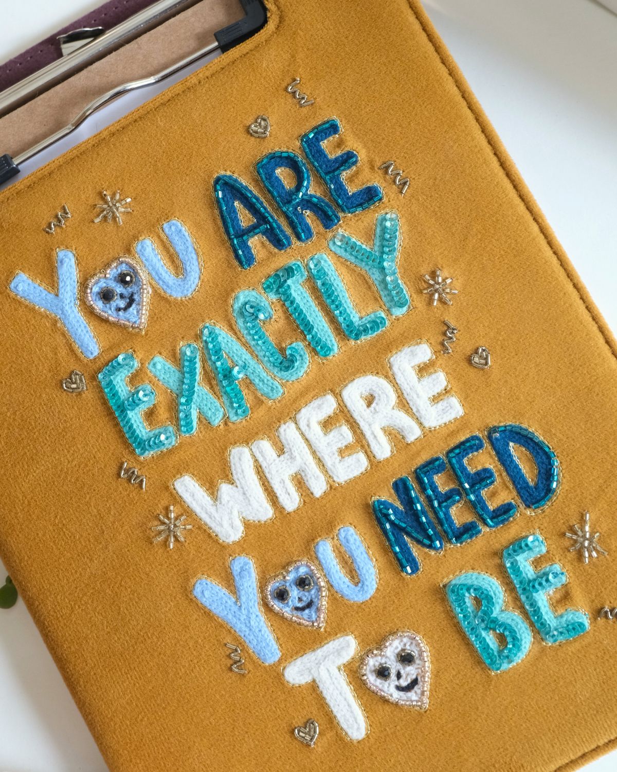 You Are Exactly Where You Need To Be-Embroidered Reusable Journals ...